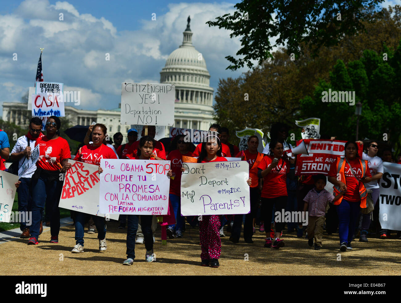 Washington DC, USA. 01st May, 2014. Hundred of activists march during a ...