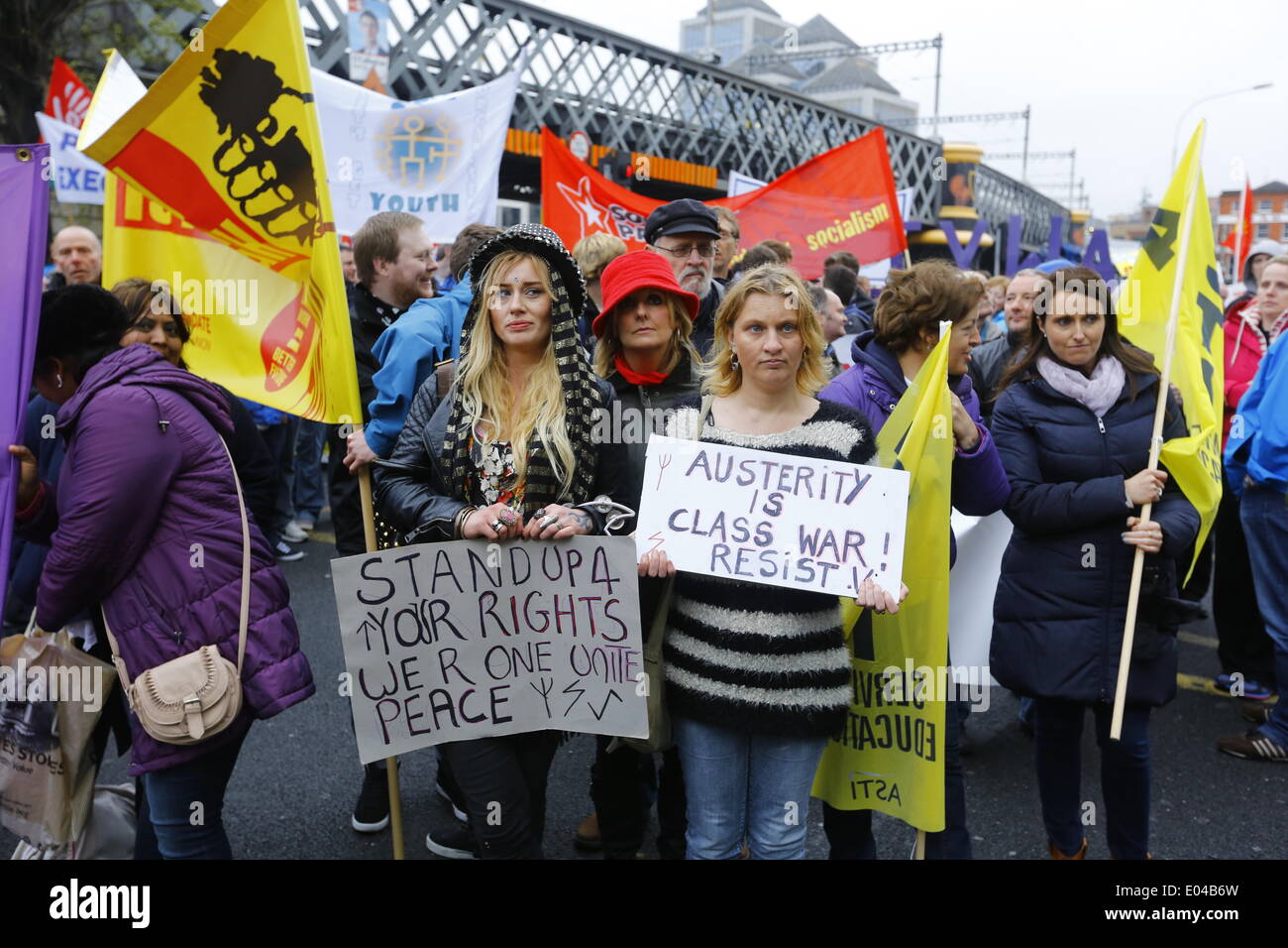 Dublin, Ireland. 1st May 2014. The activists have assembled with their ...