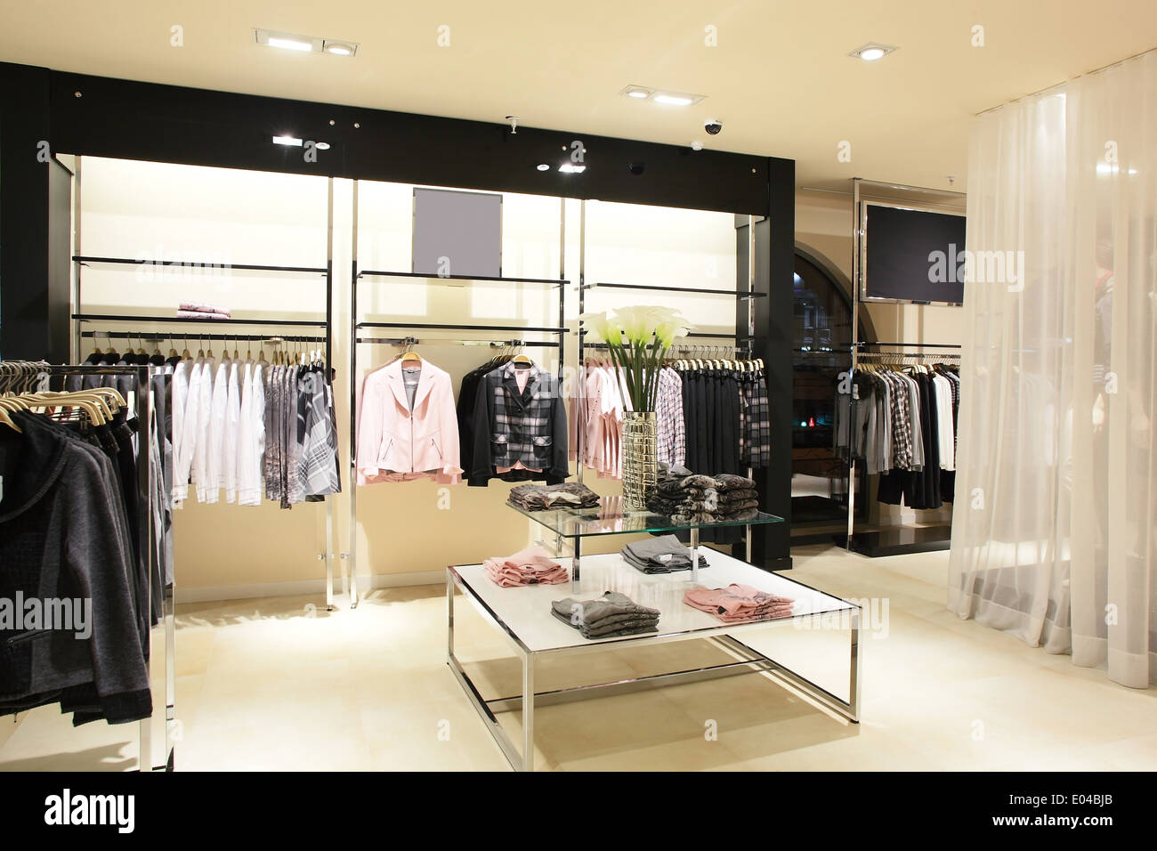 luxury and fashionable european different clothes shop Stock Photo - Alamy