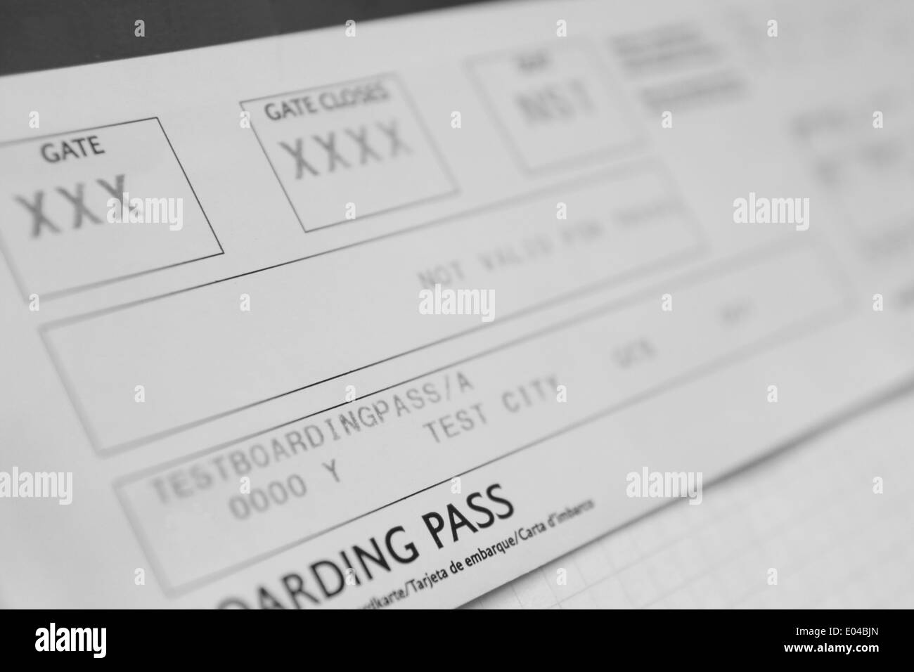 Airport boarding pass Black and White Stock Photos & Images - Alamy