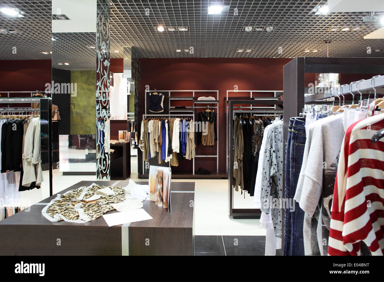 luxury and fashionable european different clothes shop Stock Photo - Alamy