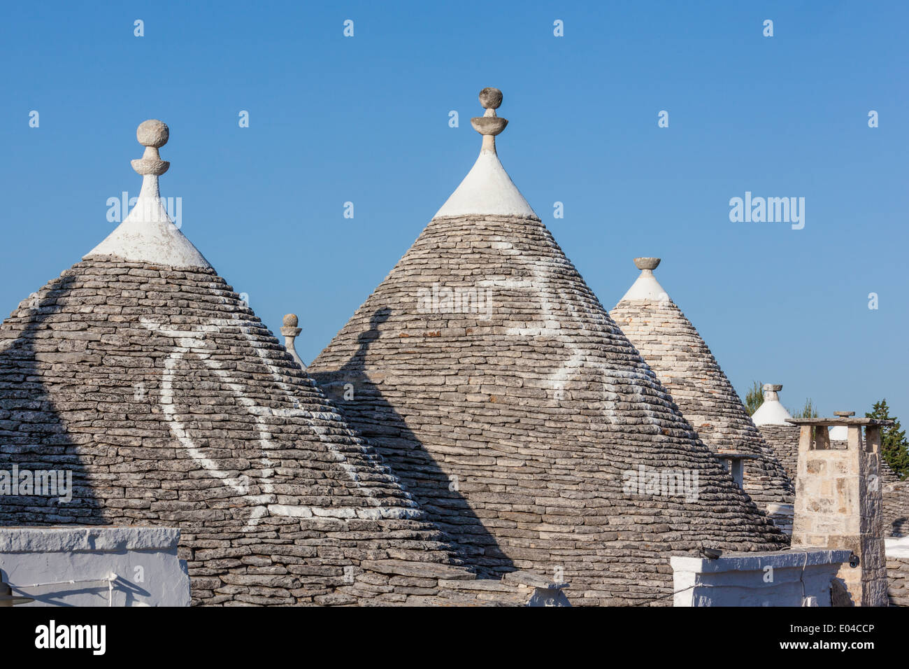 Ancient residential structures known as Trulli, found in Alberobello ...