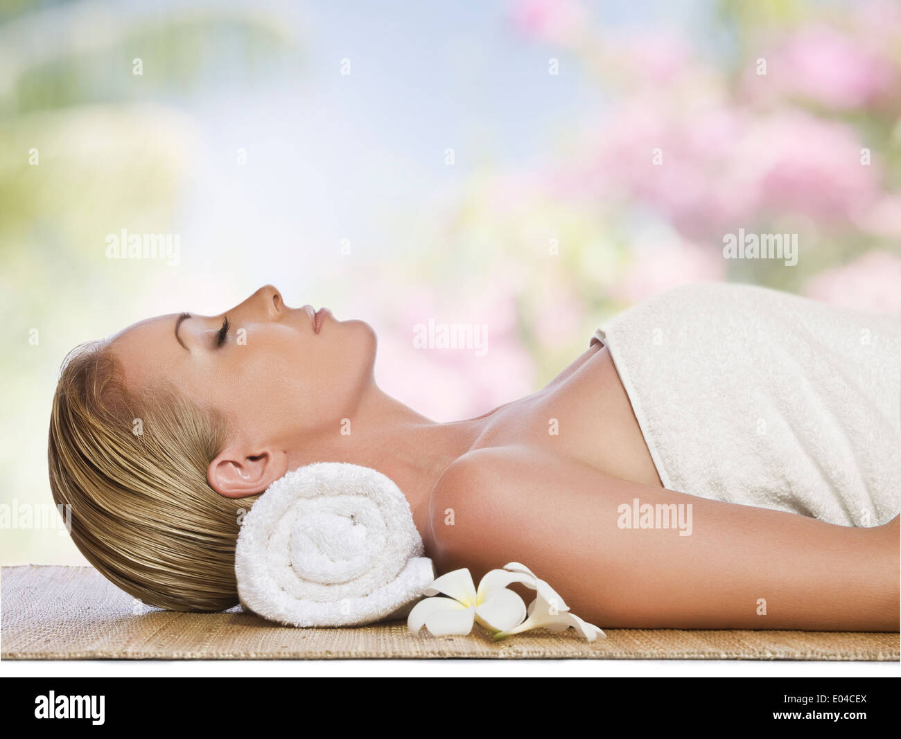 portrait of young beautiful woman in spa environment Stock Photo - Alamy