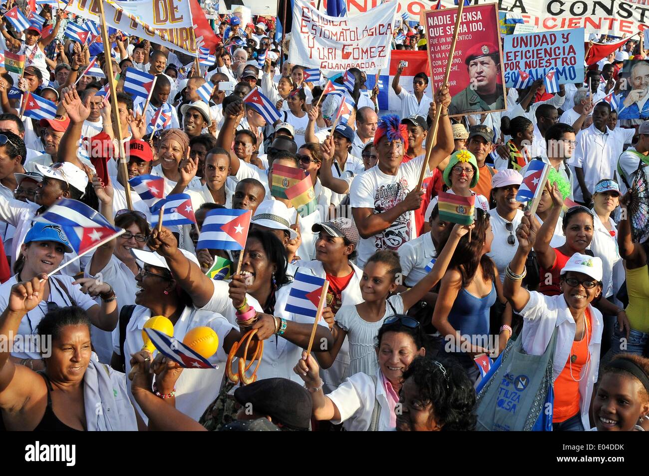 Havana, Cuba. 1st May, 2014. People march at Revolution Square during ...