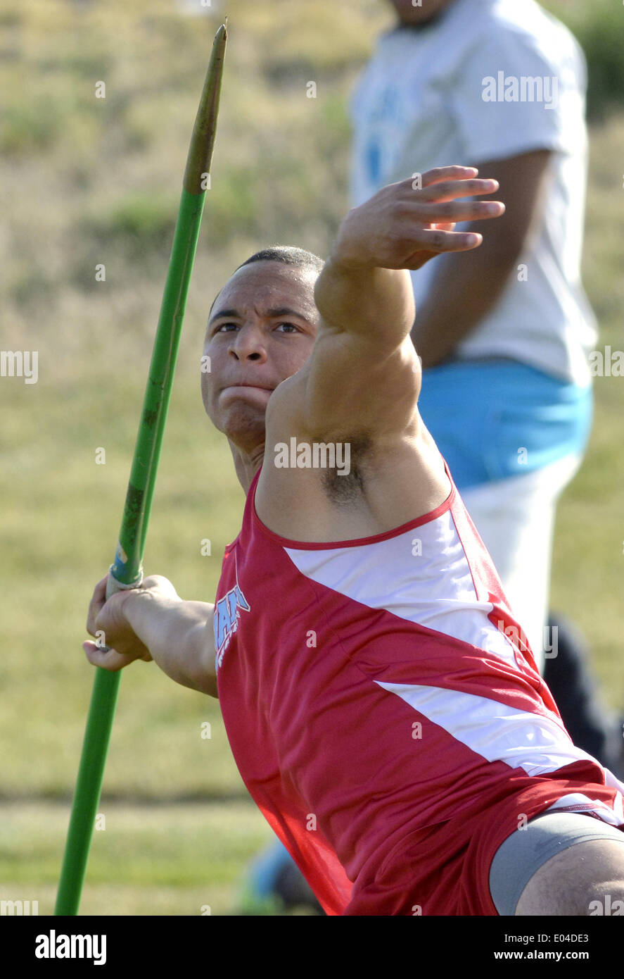 Usa. 1st May, 2014. SPORTS -- Sandia's Malik Matthew-Gordon competes in ...