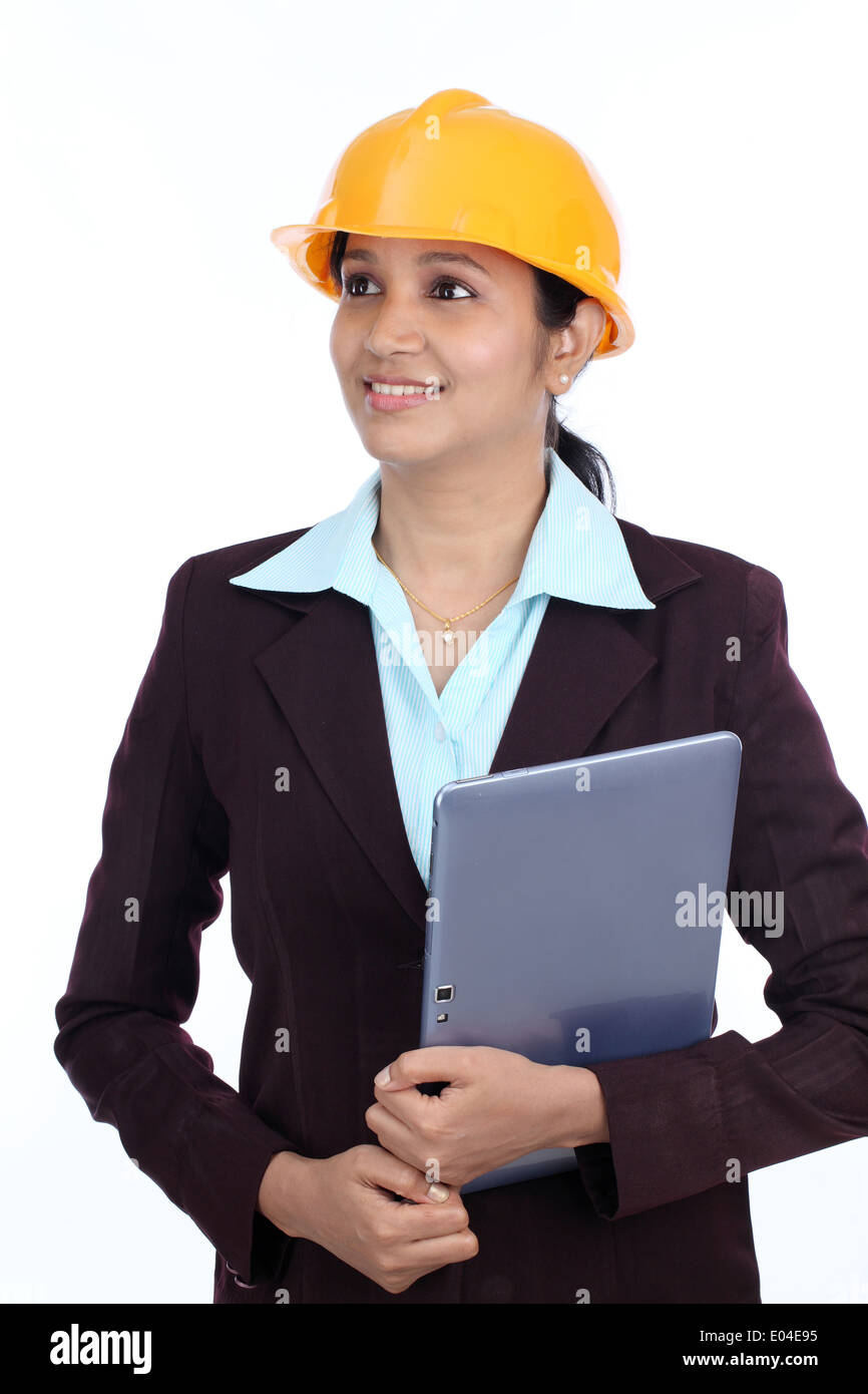 Confident young indian female construction hi-res stock photography and ...