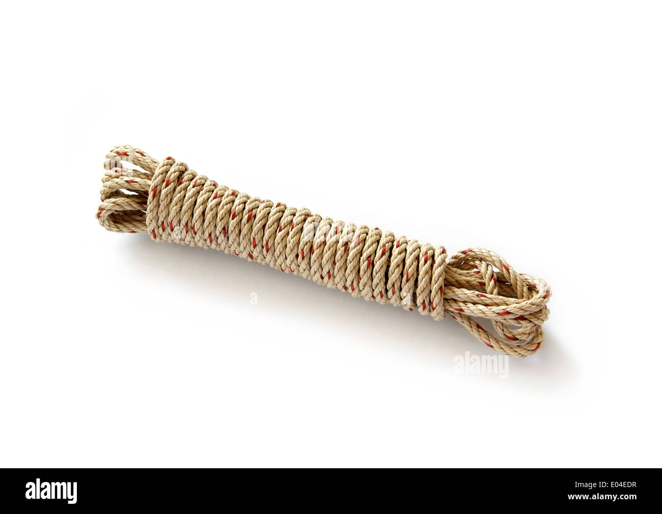 white coil rope isolated on white background Stock Photo - Alamy