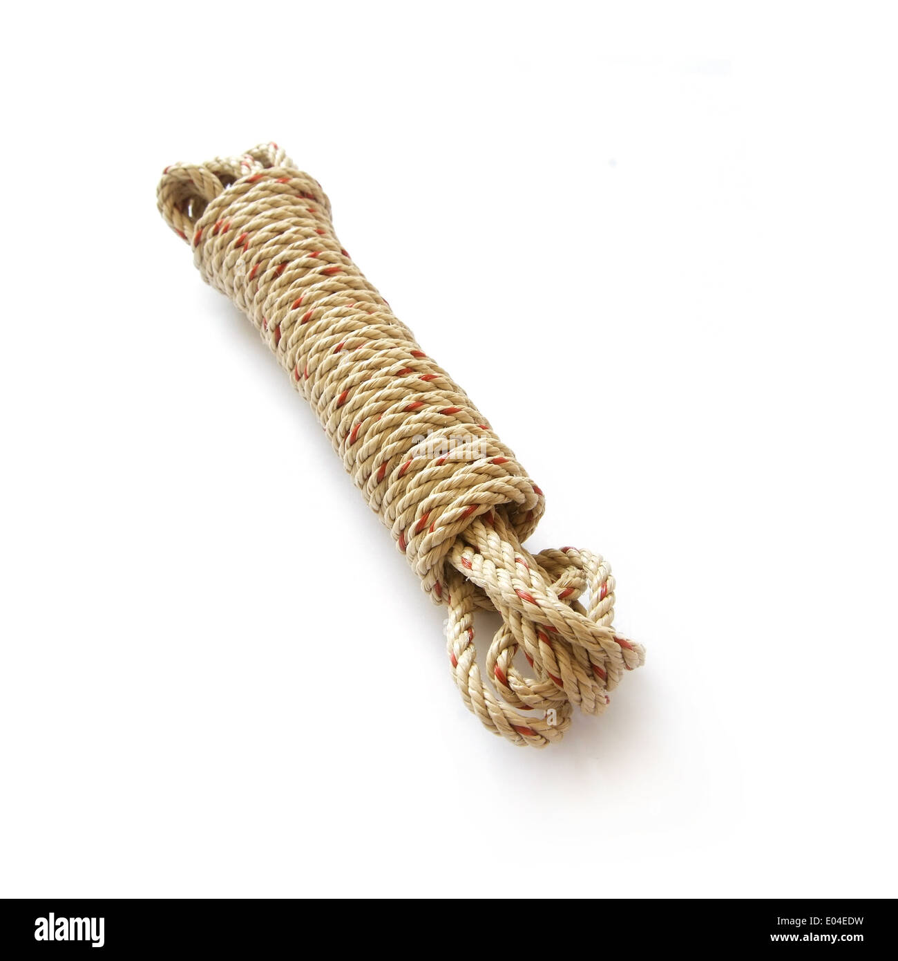 white coil rope isolated on white background Stock Photo - Alamy