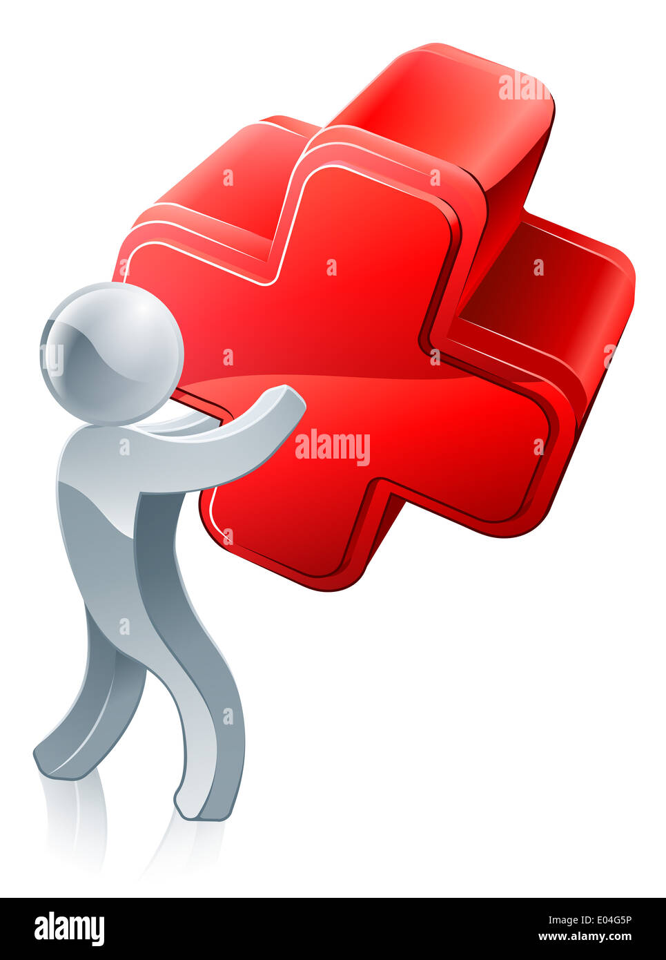 Cross mascot person illustration of a silver mascot figure holding a ...