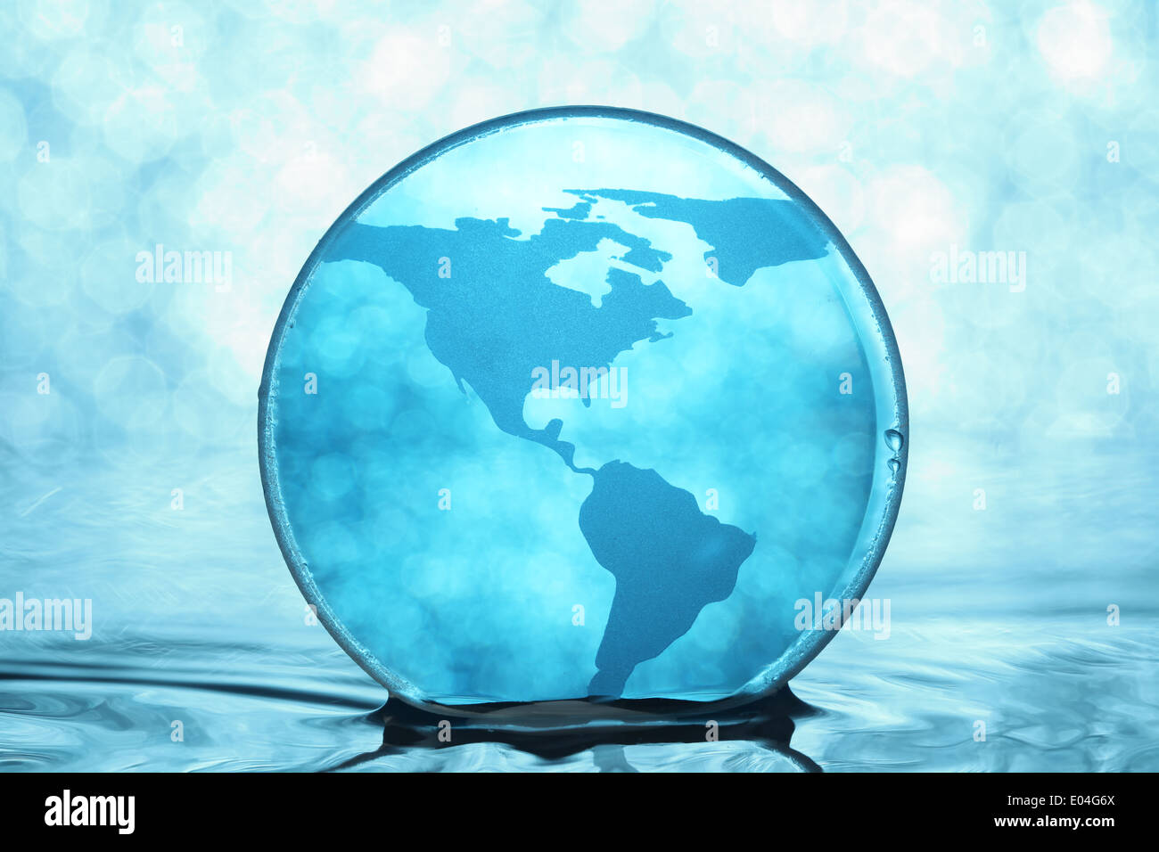 Earth on water Stock Photo - Alamy