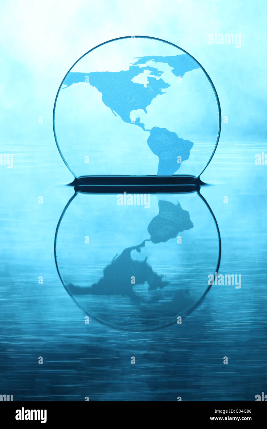 Earth on water Stock Photo - Alamy