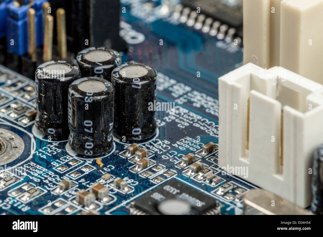 Technological background blue computer motherboard hi-res stock ...