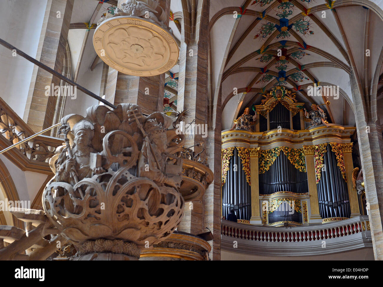 Freiburg, Germany. 30th Apr, 2014. The Silbermann organ in the ...