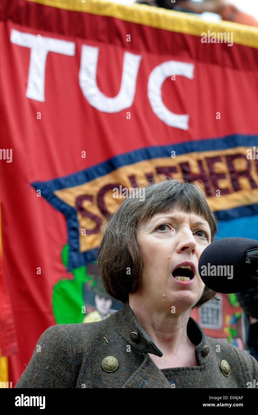 Frances O'Grady (General Secretary of the TUC) speaking at the May Day ...