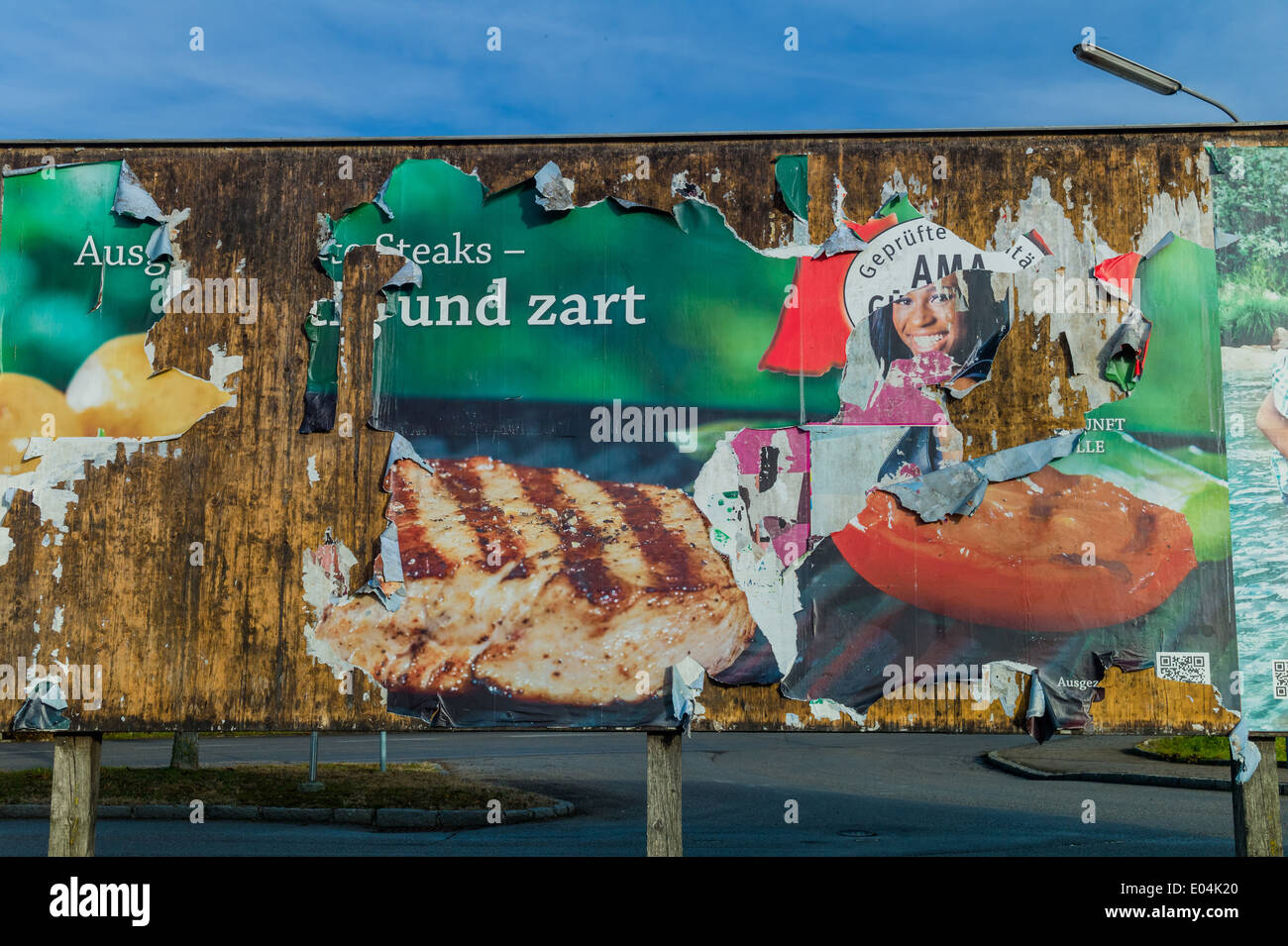 A flow with old, ragged of poster. Symbolic photo for transitoriness ...