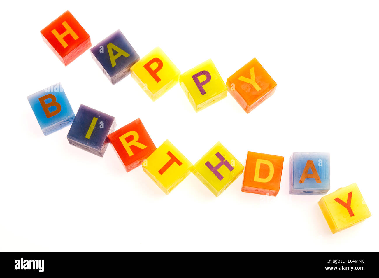 colorful happy birthday cubes Stock Photo - Alamy