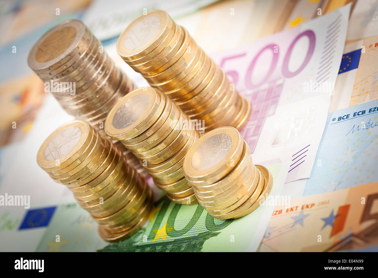 Some Euro Coins and Euro Banknotes Stock Photo - Alamy