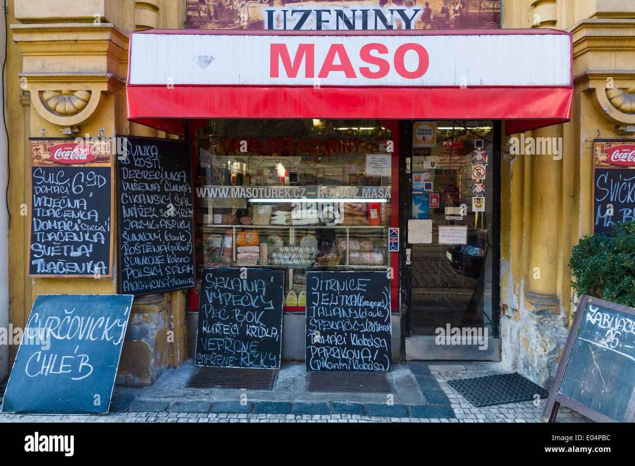 New Town of Prague. Butcher shop - the traditional place of purchase ...