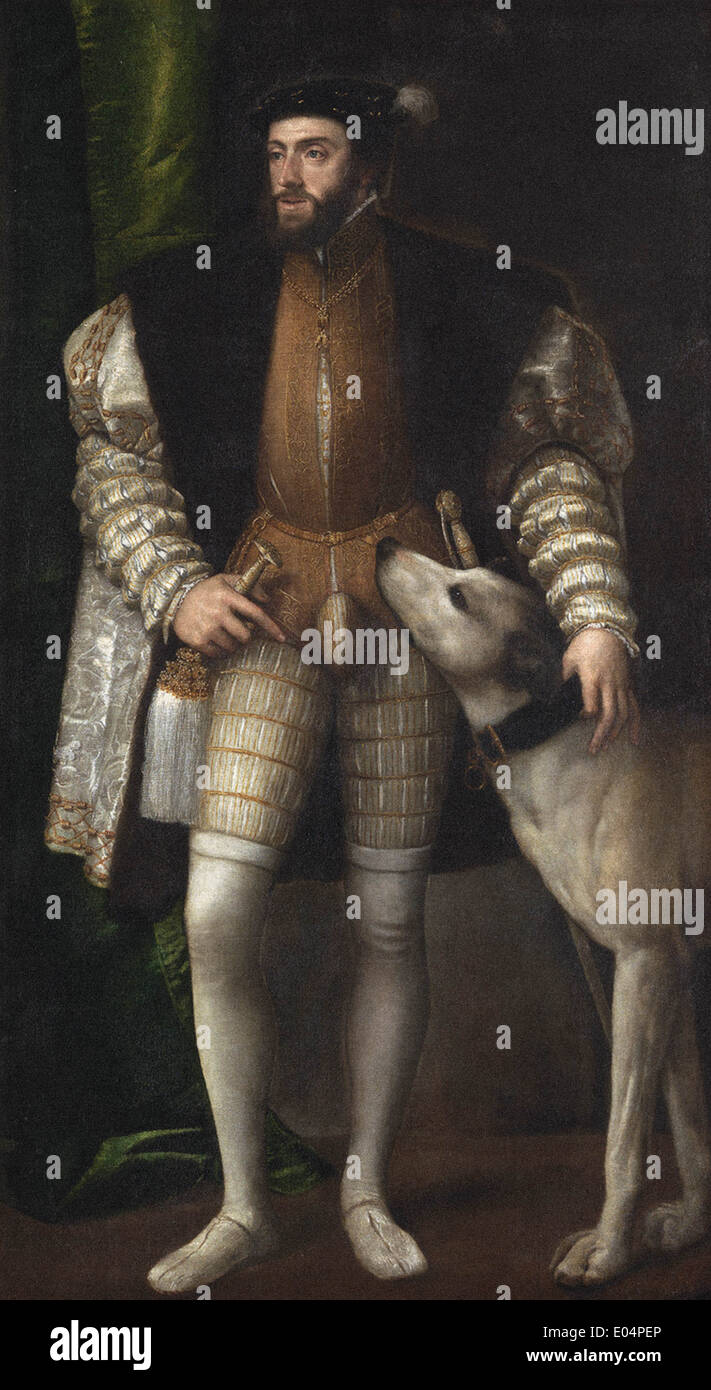 Titian Emperor Carlos V with a Dog Stock Photo - Alamy
