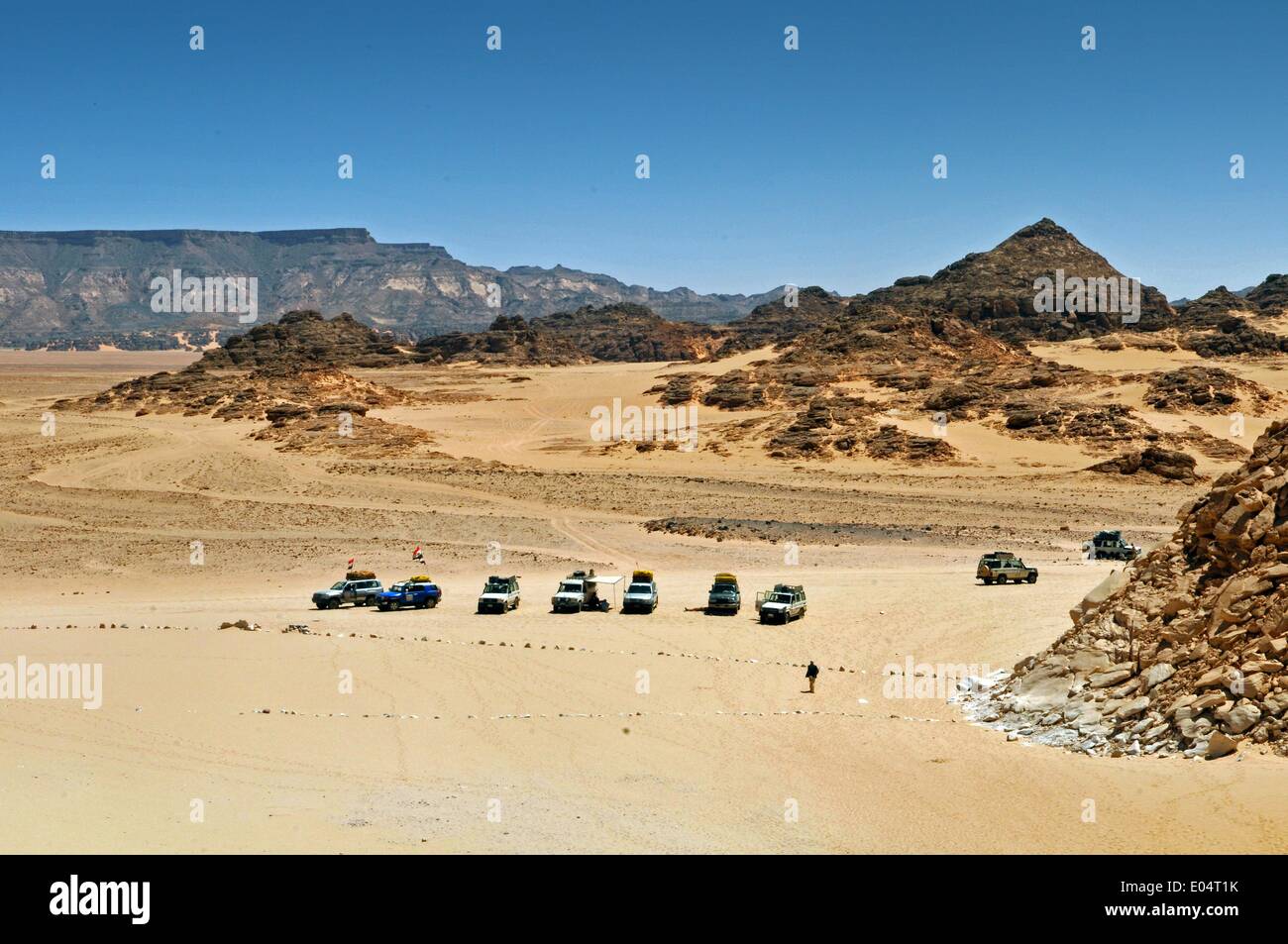 Expedition vehicles of the Kamal El Din's Expedition stand in the ...