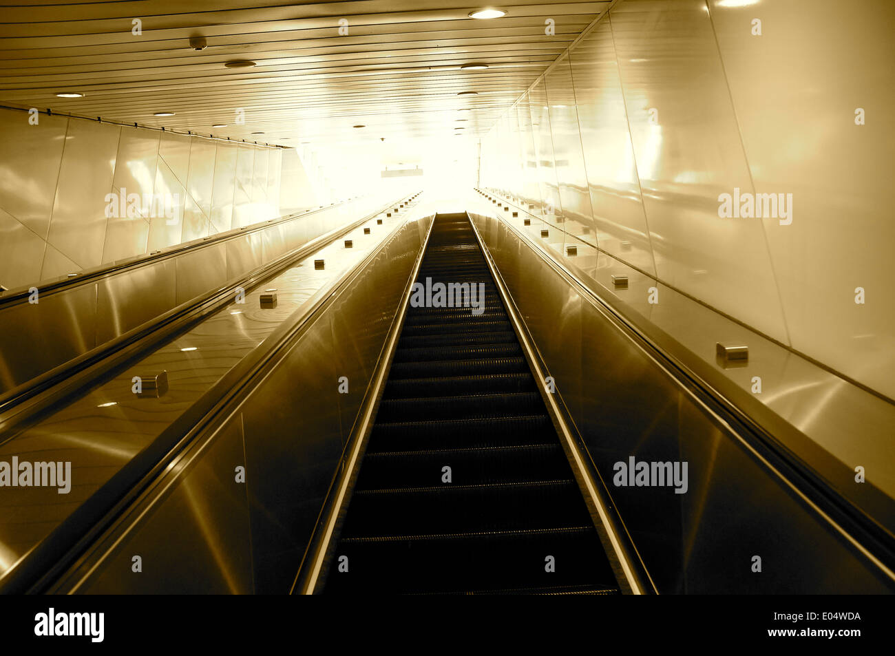 Escalator at the subway station Stock Photo - Alamy