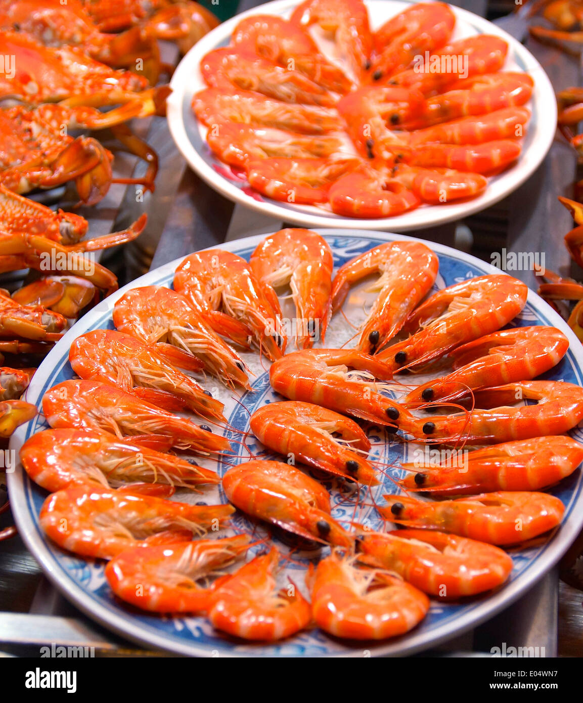 Shrimp closeup in night market Stock Photo - Alamy