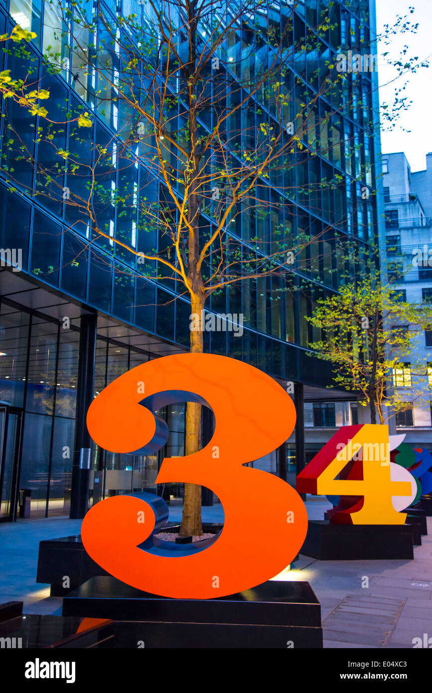 Brightly painted huge numbers in front of the Willis building, City of ...