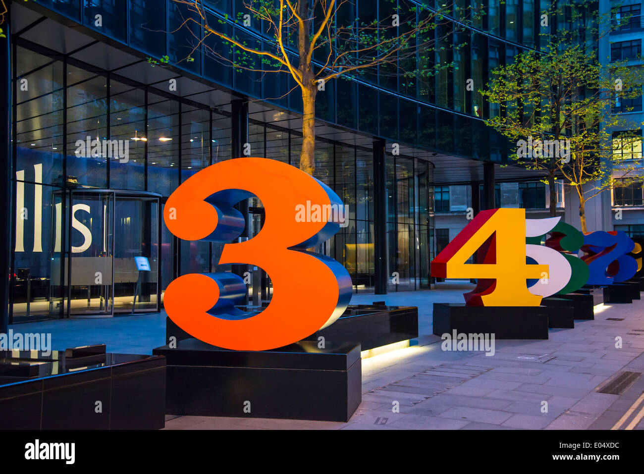 Brightly painted huge numbers in front of the Willis building, City of ...