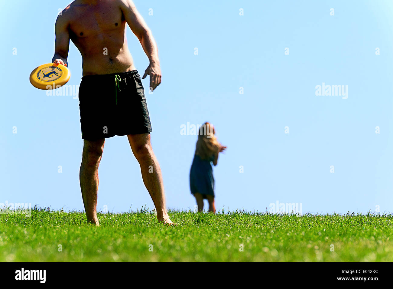 Europe, France, Alpes-Maritimes, Cannes. Young people playing Frisbee ...