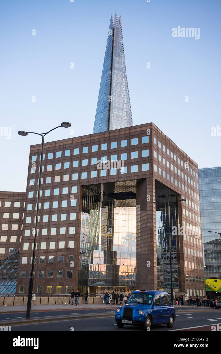 No. 1 London Bridge offices building and the Shard skyscraper, London ...