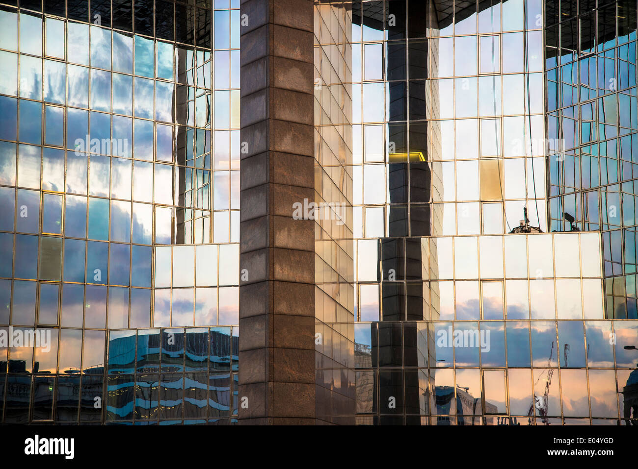 Abstract pattern of the glass part of No. 1 London Bridge building ...