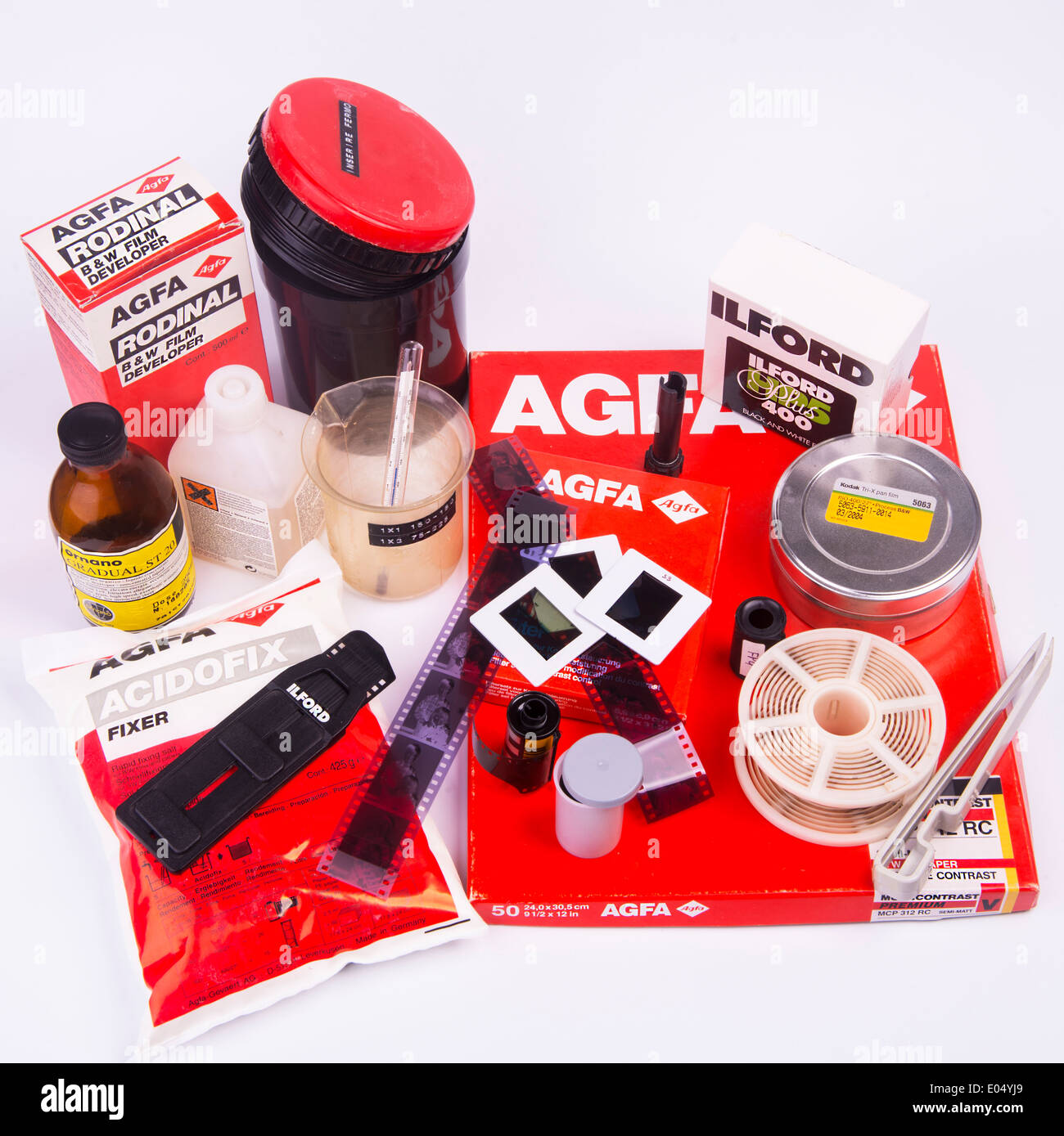 old products of analogic photography Stock Photo - Alamy