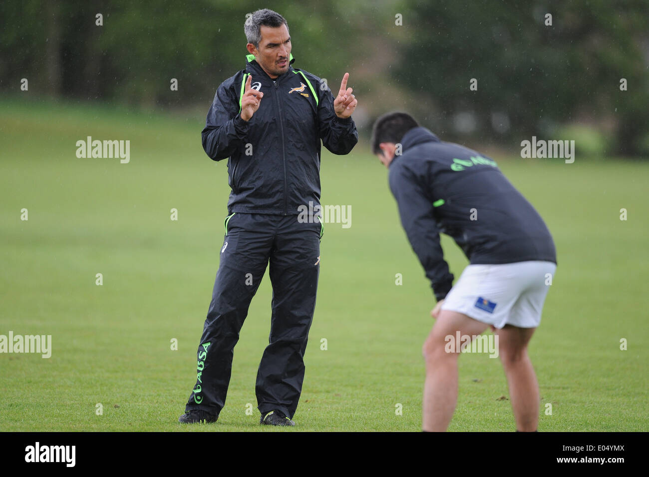 GLASGOW, SCOTLAND - Friday 2 May 2014, Neil Powell (coach) explains his ...