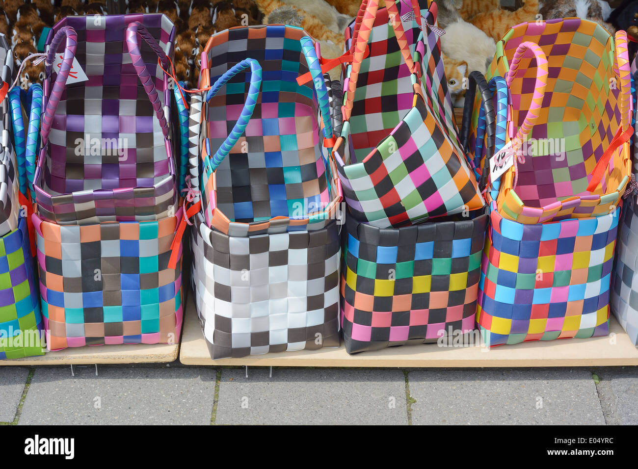 Colored Baskets at an Outside Market Stock Photo - Alamy