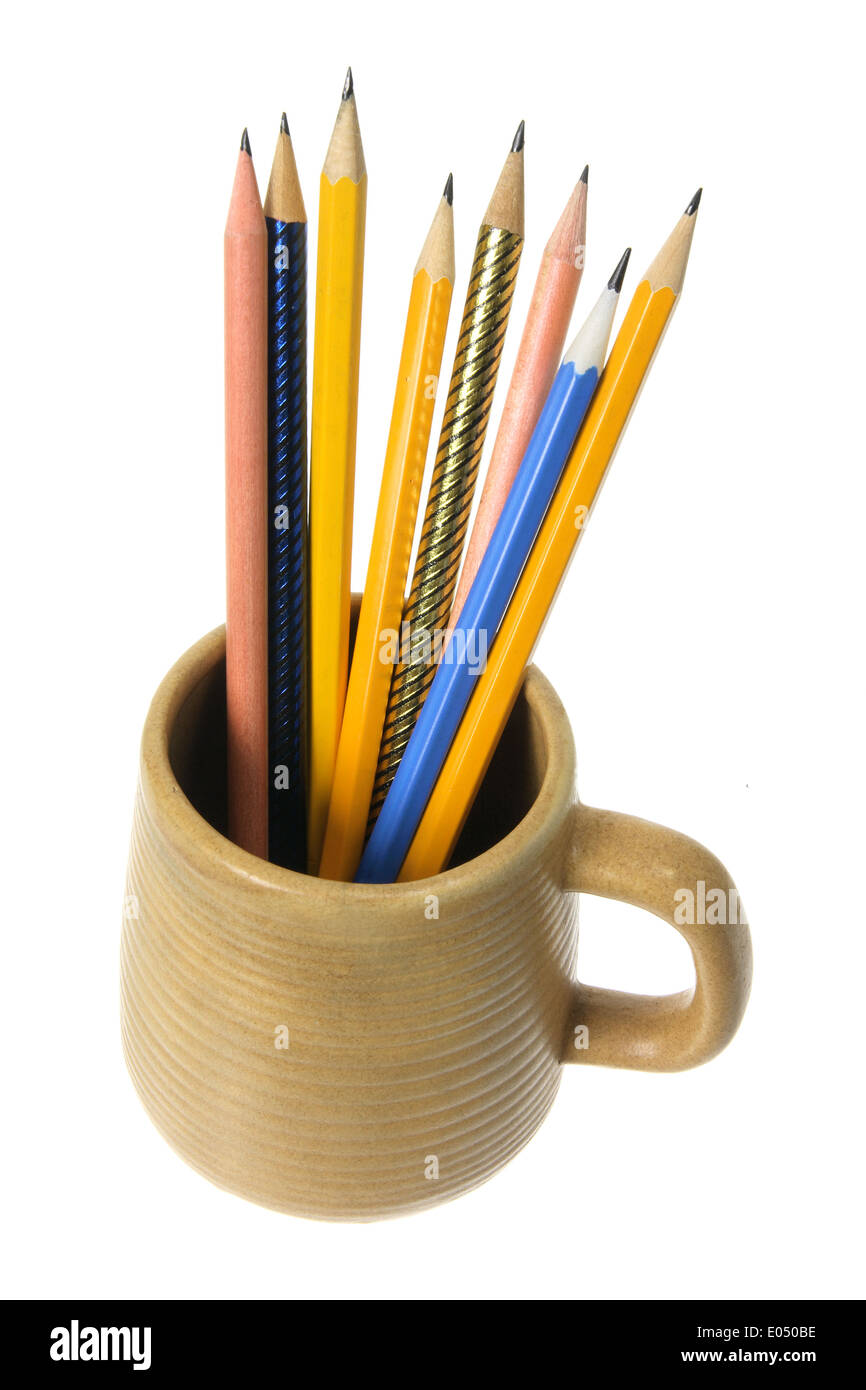 Coffee Mug with Pencils Stock Photo - Alamy