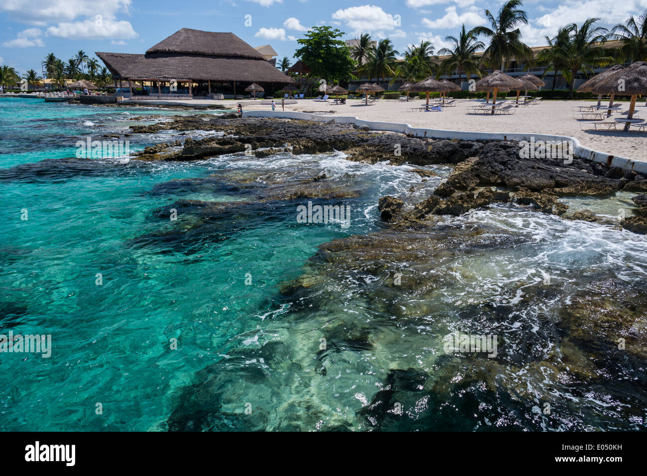 Reef rocks around a luxury resort. Cozumel, Mexico Stock Photo - Alamy