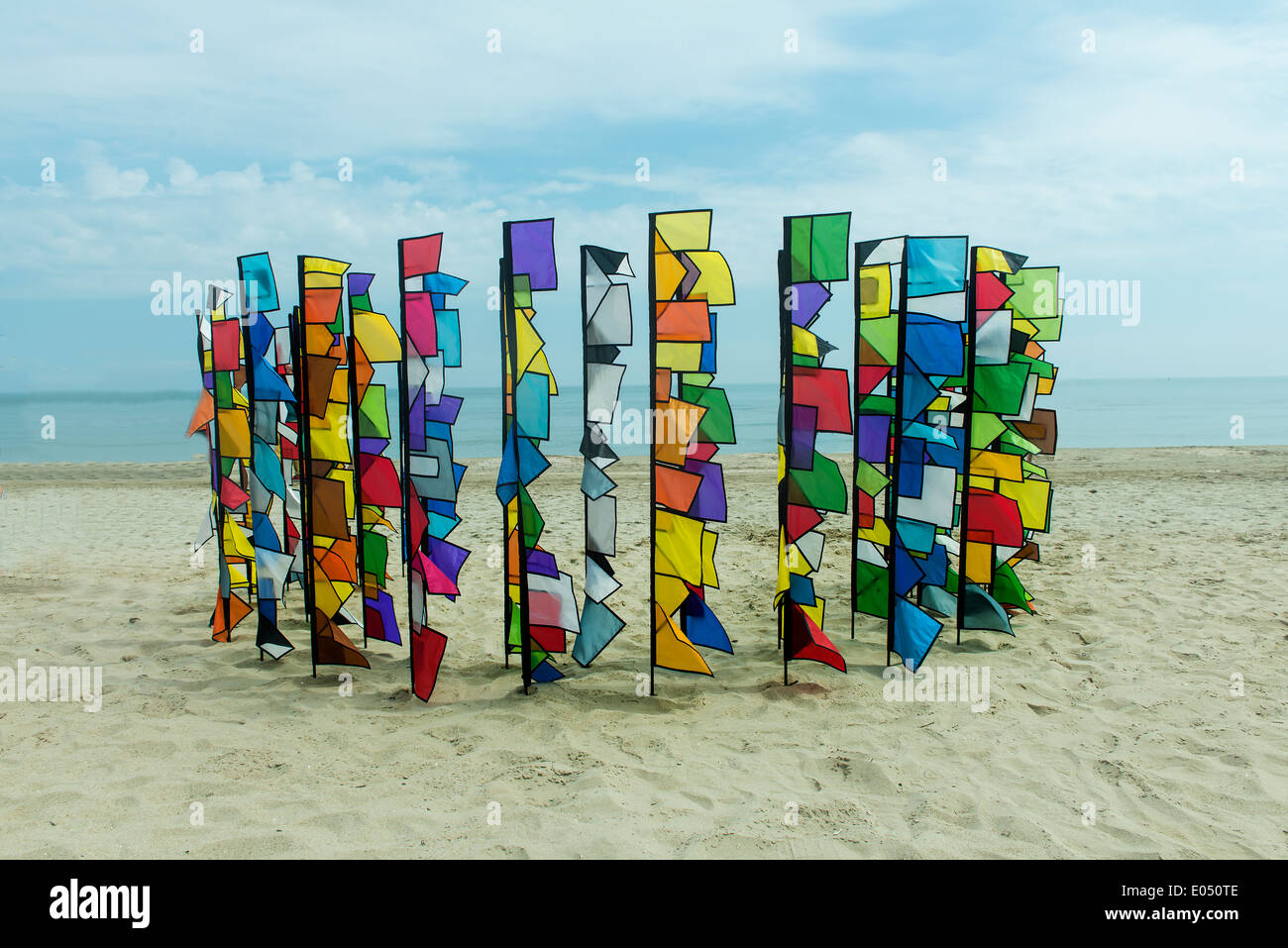 flags on the beach Stock Photo - Alamy