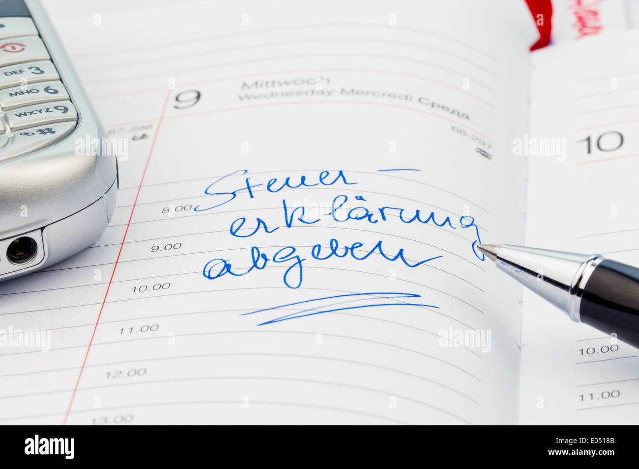 Appointment calendar with notice tax hi-res stock photography and ...