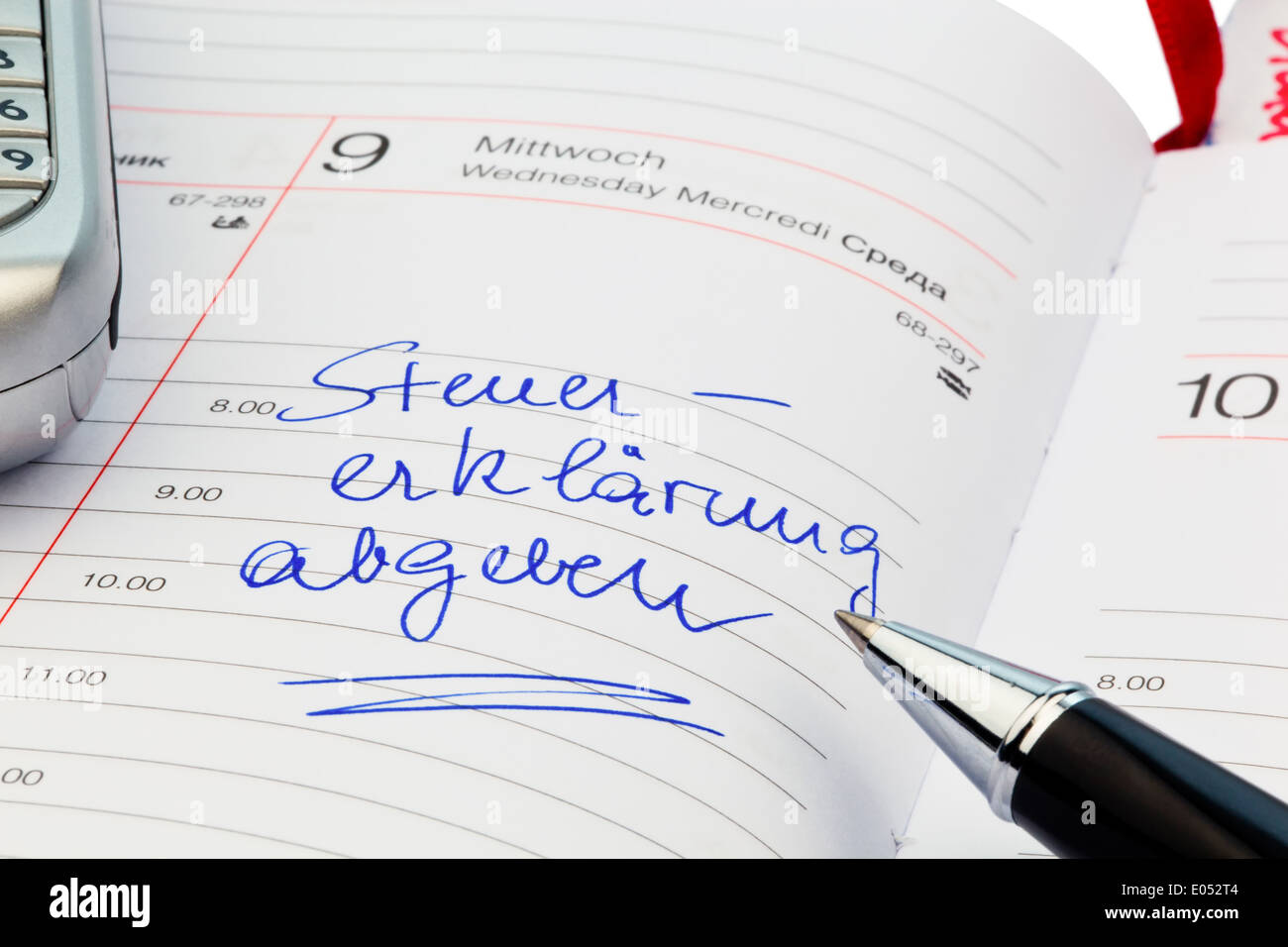 Appointment calendar with notice tax hi-res stock photography and ...