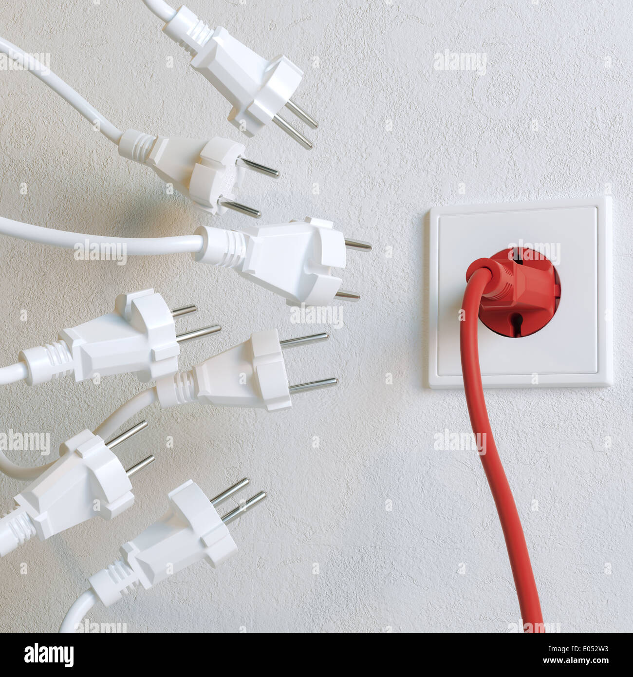 White Sockets Need To Plugging In Stock Photo - Alamy