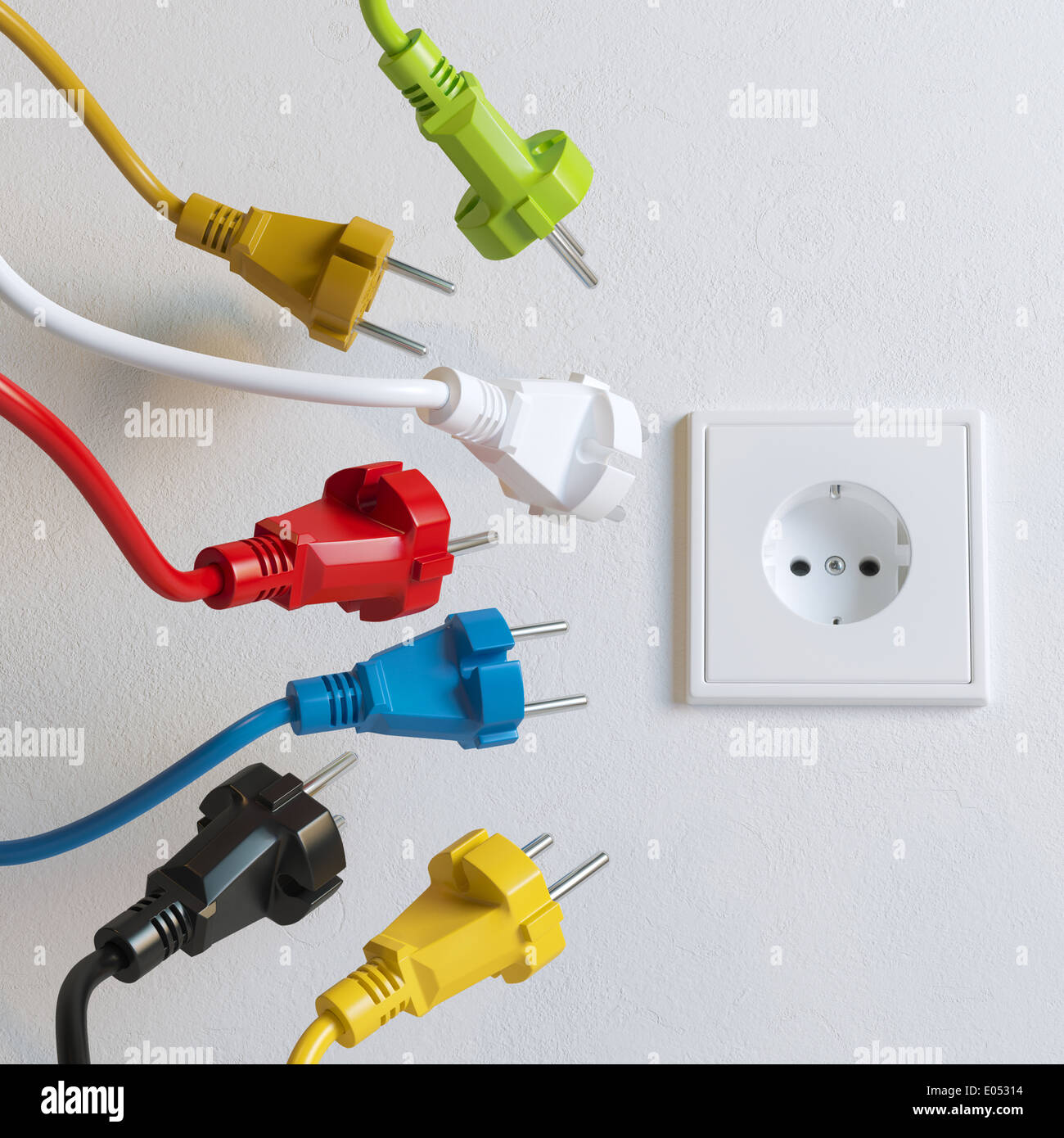 White Sockets Need To Plugging In Stock Photo - Alamy