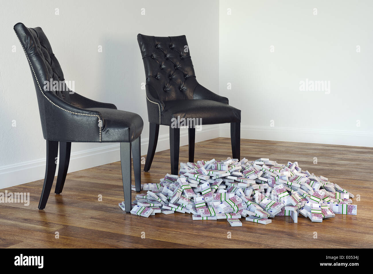 Empty leather chair money hi-res stock photography and images - Alamy