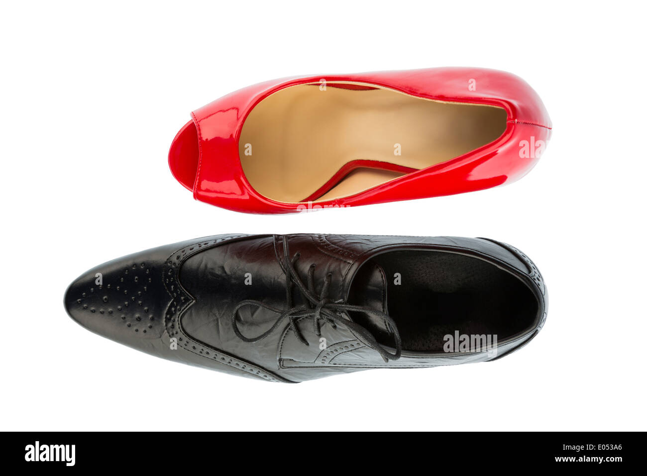 Ladies' shoe and man's shoe, symbolic photo for partnership and equal ...