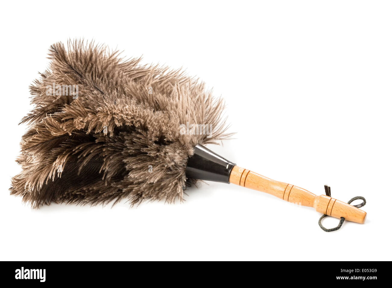 A dust whisk before white background, symbolic photo for cleanness and ...