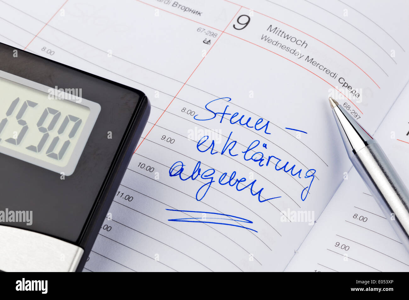 Appointment calendar with notice tax hi-res stock photography and ...