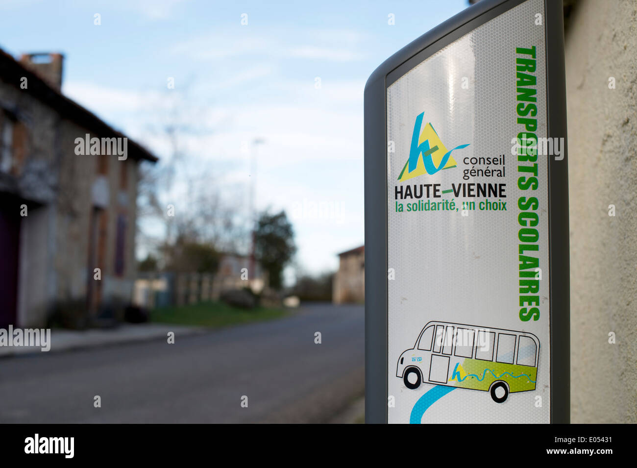 Stock photo of a French school bus stop Stock Photo - Alamy