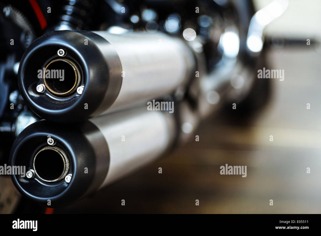 Double Exhaust Pipes Motorcycle High Resolution Stock Photography and ...