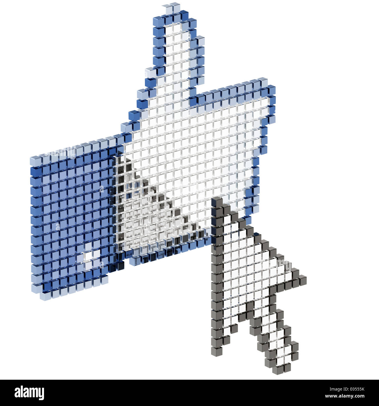 color pixeled thumbs up internet symbol isolated on white Stock Photo ...