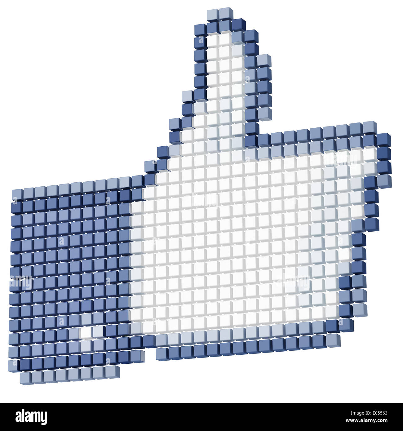 color pixeled thumbs up internet symbol isolated on white Stock Photo ...