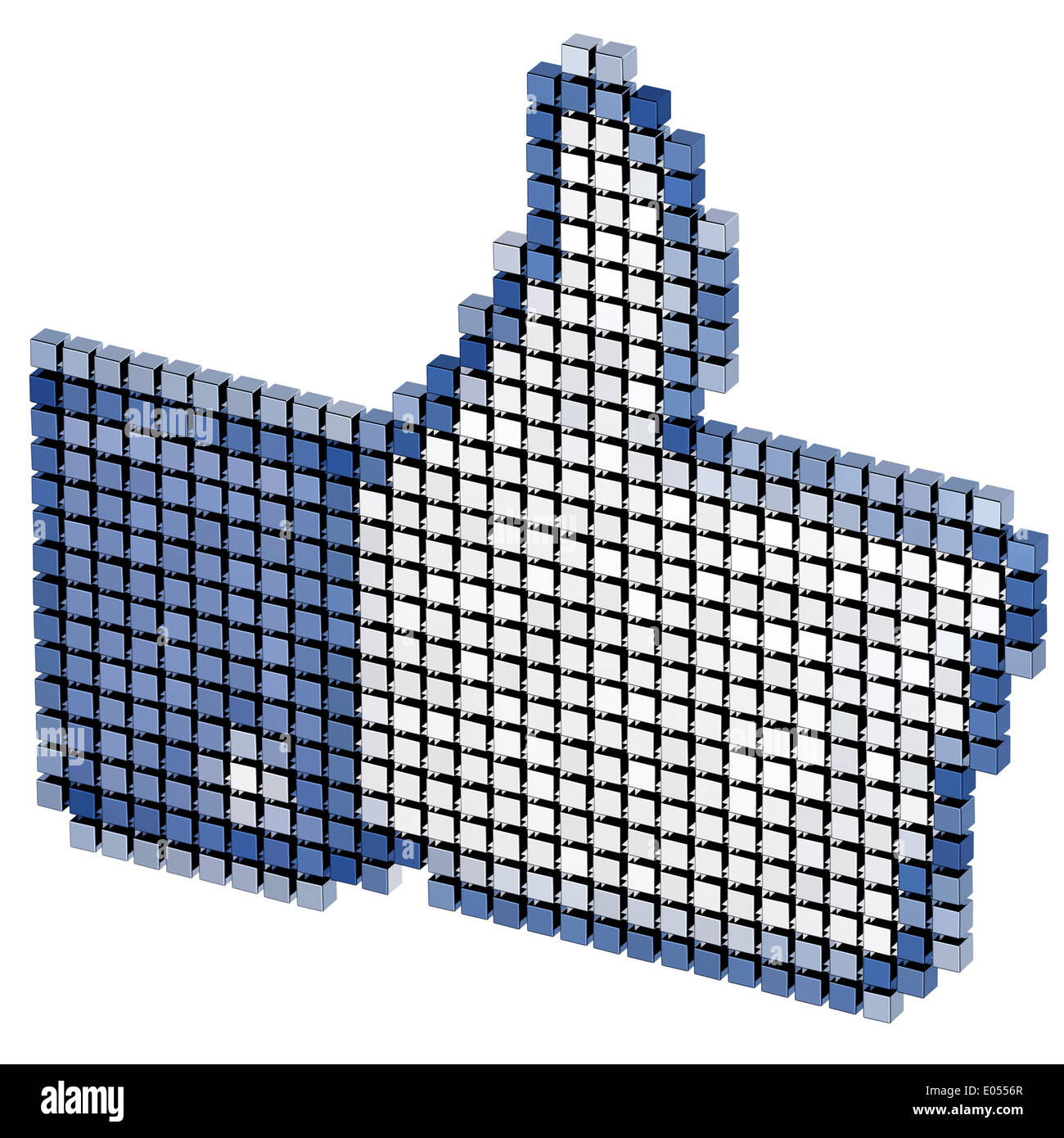 color pixeled thumbs up internet symbol isolated on white Stock Photo ...